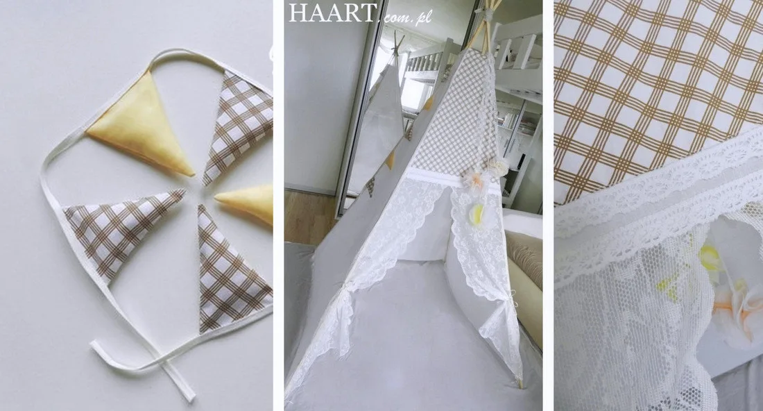 Tipi vintage diy - romantyczny namiot dziecięcy od Haart